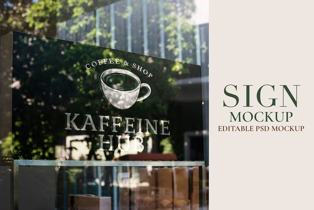 Coffee shop sign mockup psd | Premium PSD - rawpixel