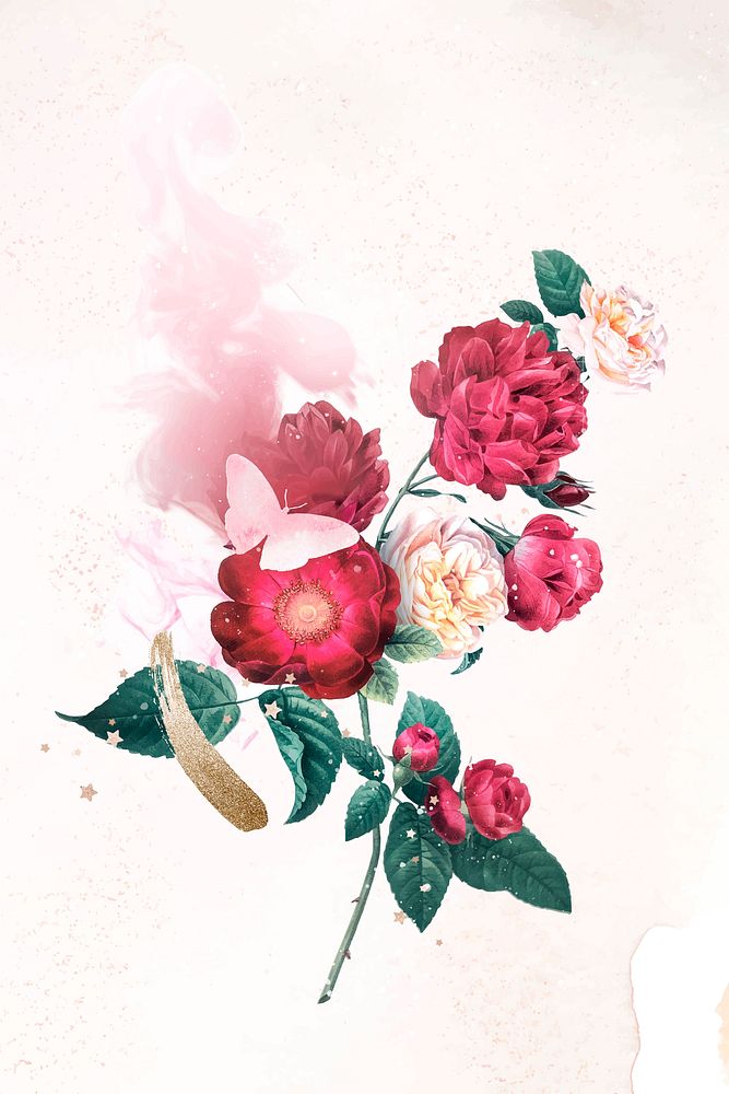 Flower aesthetic illustration vector, remixed | Premium Vector ...