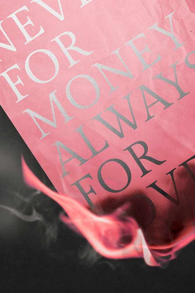 Burning poster mockup, fire pink | Premium PSD Mockup - rawpixel