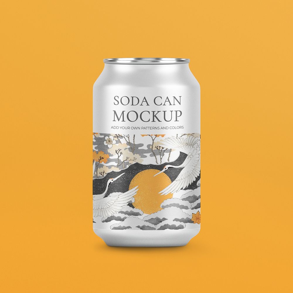 Japanese soda can mockup psd, | Premium PSD Mockup - rawpixel