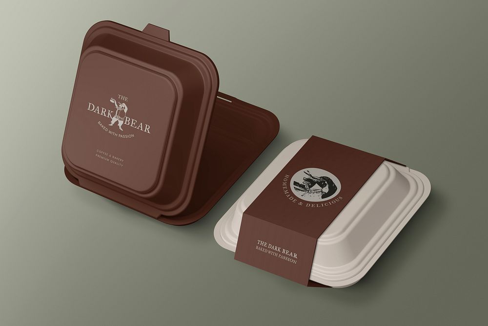 Bakery box mockup, simple paper | Premium PSD Mockup - rawpixel
