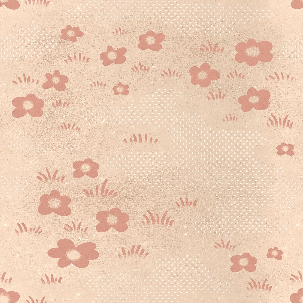 Pink floral pattern background, cute | Premium PSD - rawpixel