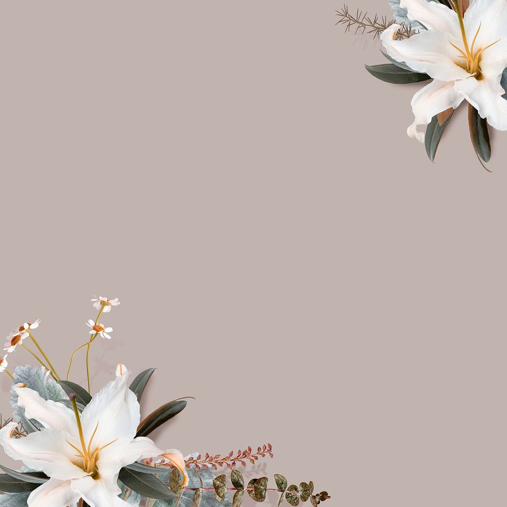 Floral frame background, flowers, botanical | Premium Photo - rawpixel