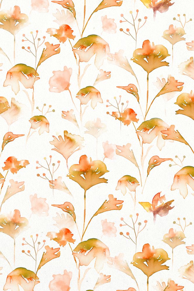 Orange botanical background, leaf graphic | Free Photo Illustration ...