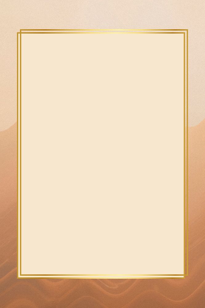 Aesthetic gold frame, desert landscape | Free Photo - rawpixel