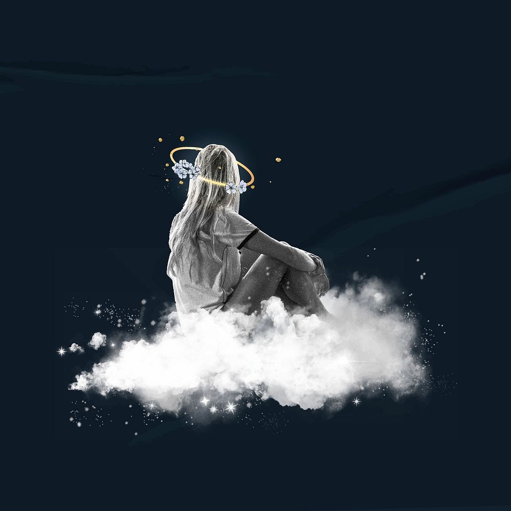 Lonely woman collage element, mental | Premium Vector - rawpixel