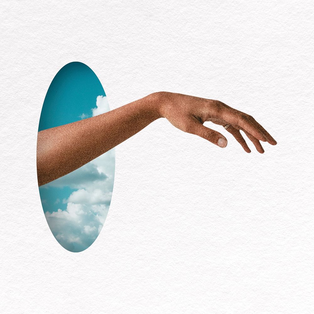 God hand collage element, sky | Premium PSD - rawpixel