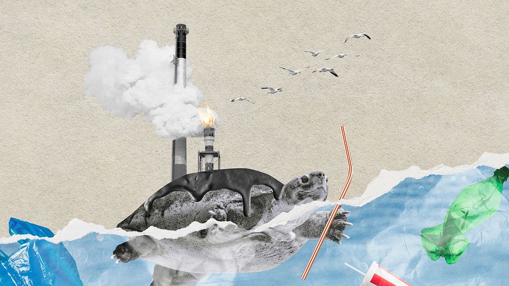 Save the ocean computer wallpaper, | Premium Photo Illustration - rawpixel