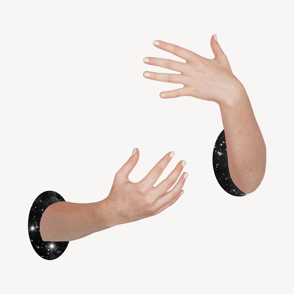 Arms reaching collage element vector | Premium Vector - rawpixel