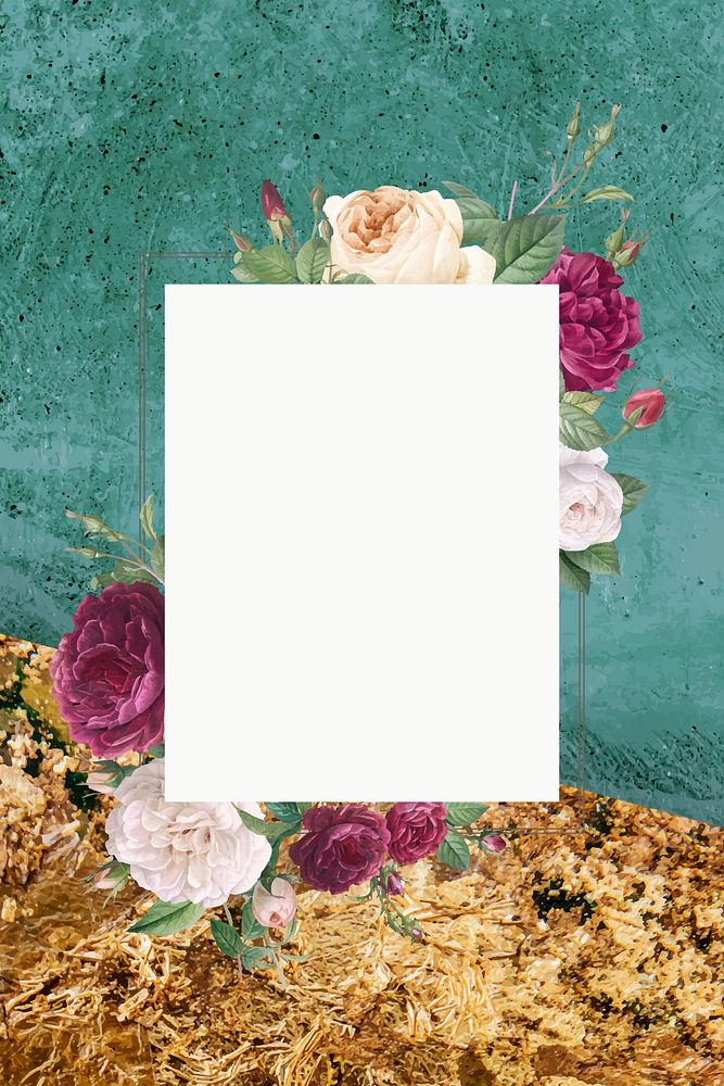 Rectangular frame decorated with roses | Free Vector - rawpixel