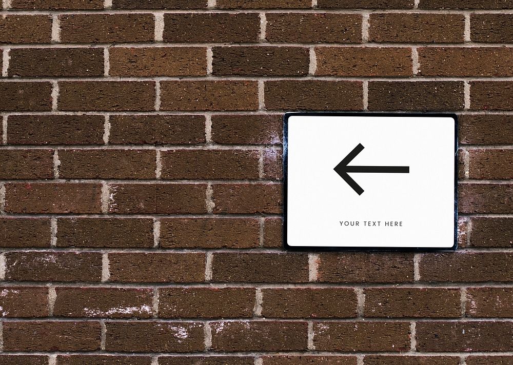 White sign mockup on a brick | Premium PSD Mockup - rawpixel