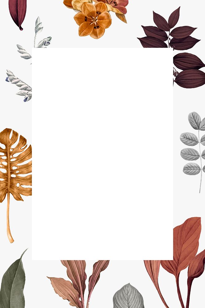 Leafy rectangle frame design vector | Premium Vector - rawpixel