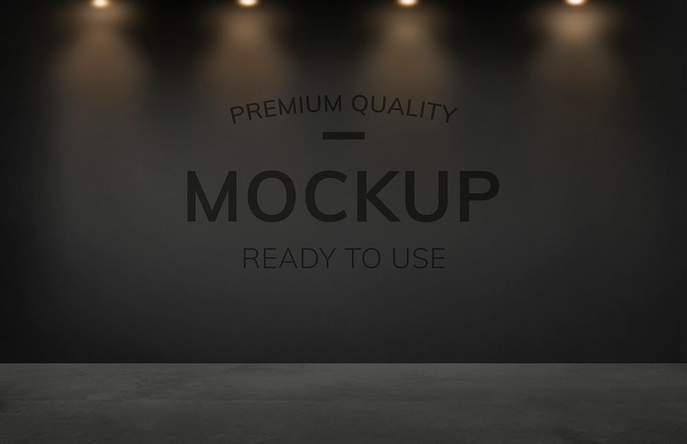 Empty room with a black | Free PSD Mockup - rawpixel