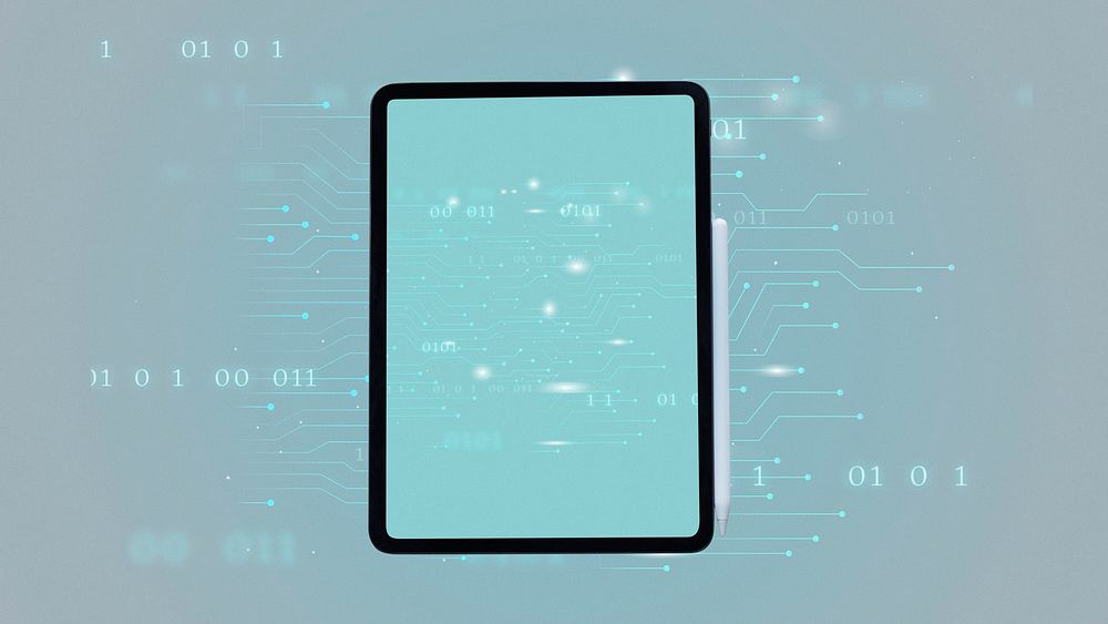 Digital tablet mockup on a blue | Premium PSD Mockup - rawpixel