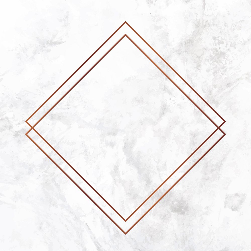 Rhombus copper frame on marble | Premium Vector - rawpixel