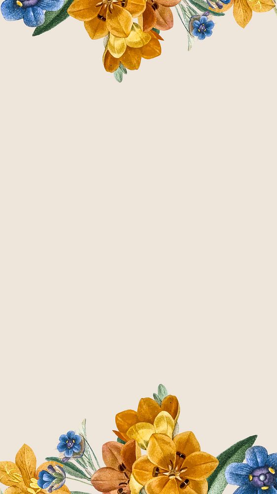 Cream floral frame mobile phone | Premium Vector - rawpixel