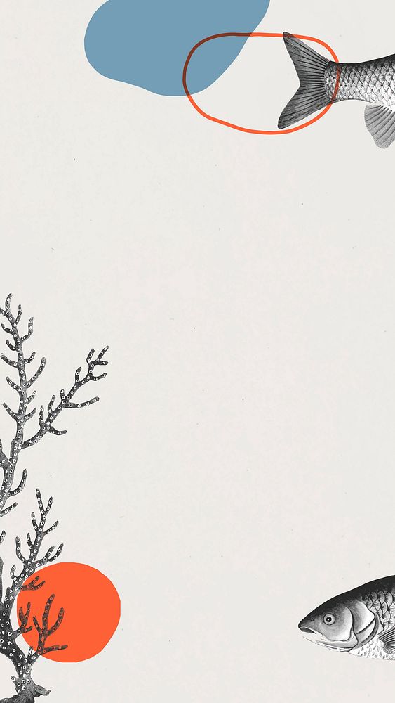 Vintage fish frame art vector | Premium Vector - rawpixel