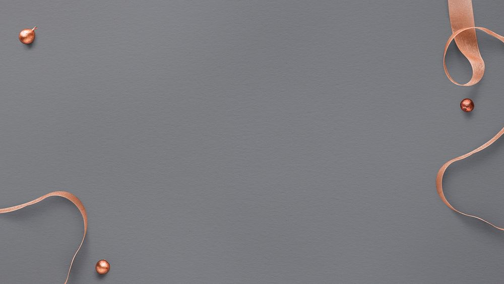 Rose gold ribbon on gray | Premium PSD - rawpixel