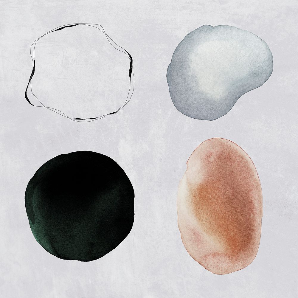 Colorful watercolor stain badge set | Premium PSD - rawpixel