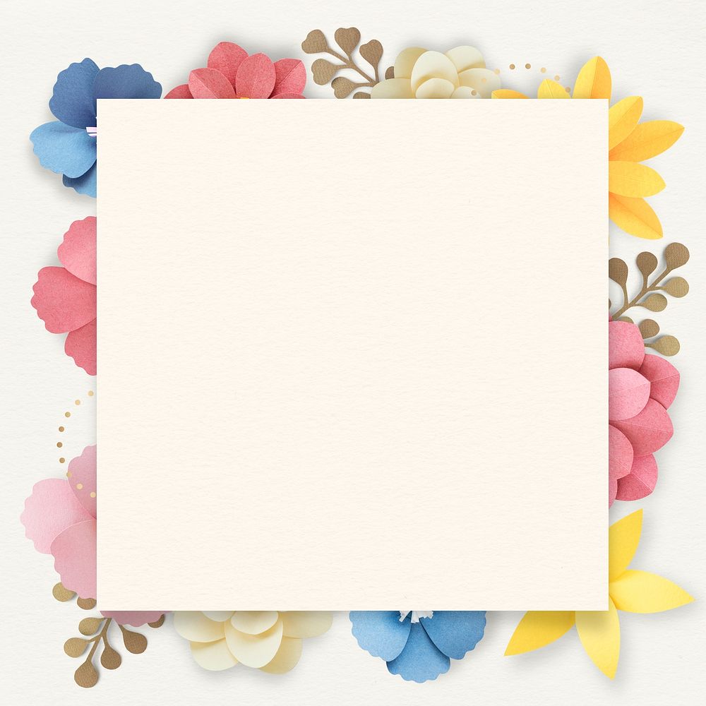 Wild flower decorated paper frame | Premium Photo - rawpixel