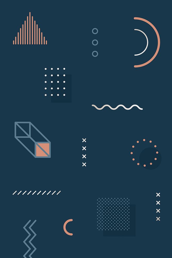 Dark blue tone Memphis design | Premium Vector - rawpixel
