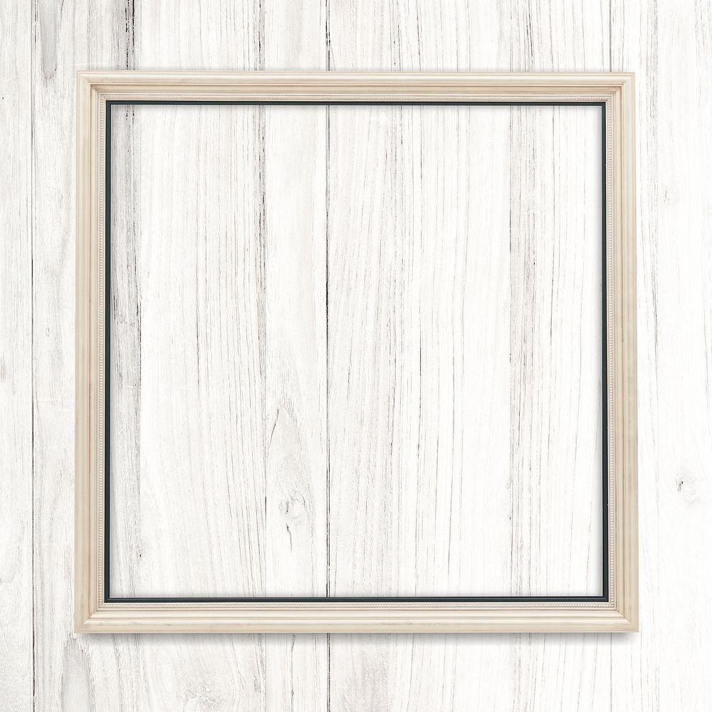 Square frame on bleached wood | Premium PSD - rawpixel