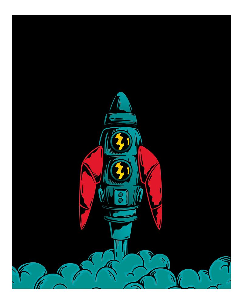 Retro rocket launch in space | Premium Photo - rawpixel