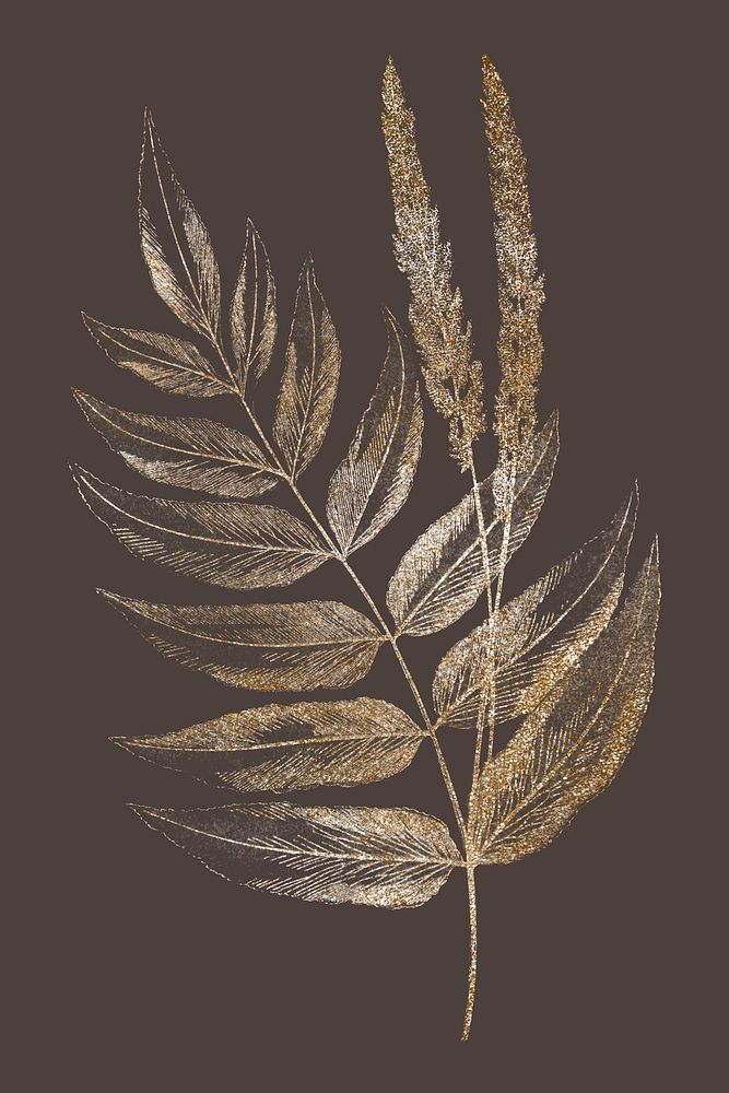 Golden fern leaves design element | Premium PSD - rawpixel