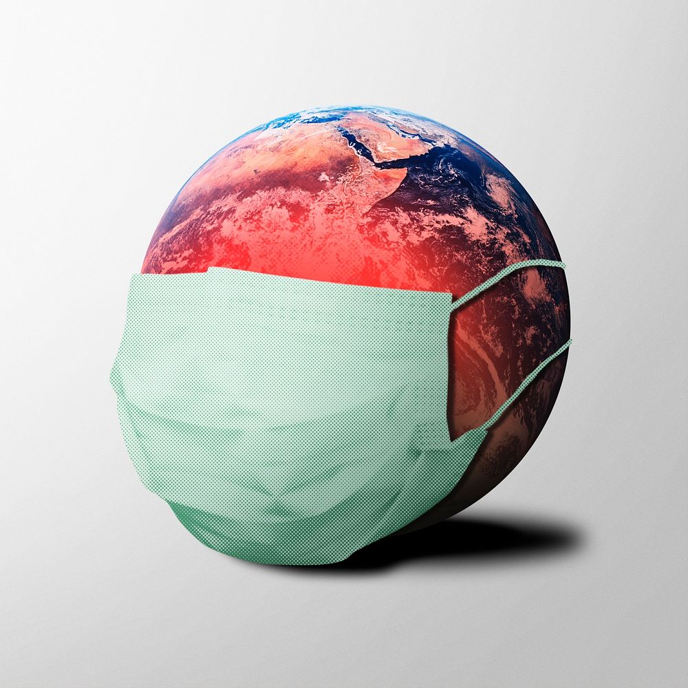 Planet earth wearing a mask | Free PSD - rawpixel