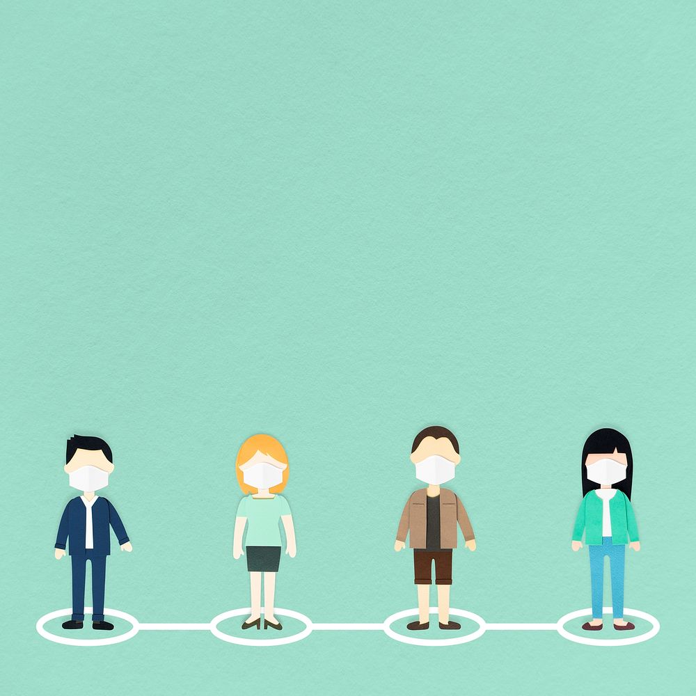 Paper craft people wearing face | Free Photo - rawpixel