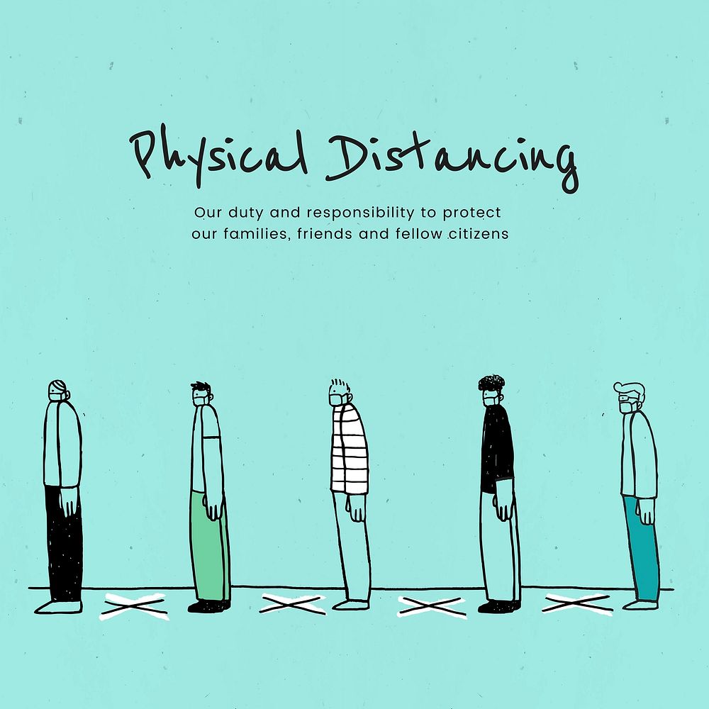 Practice physical distancing to avoid | Free Vector Template - rawpixel