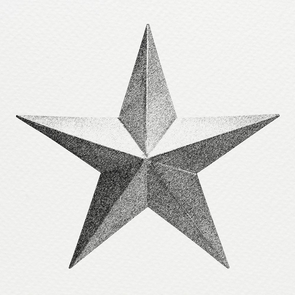 Hand drawn monotone star design | Premium PSD - rawpixel