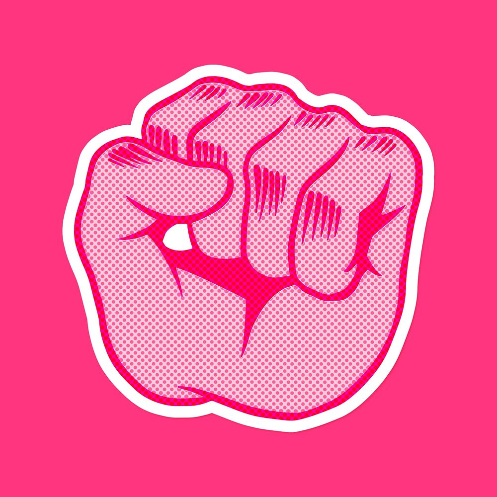 Pop art style pink raised | Premium PSD - rawpixel