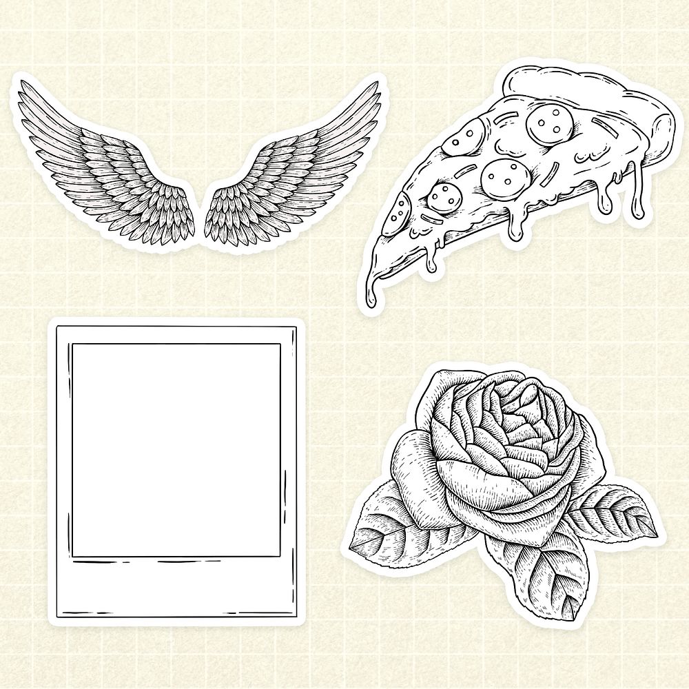 Cute sticker overlay set design | Premium PSD - rawpixel