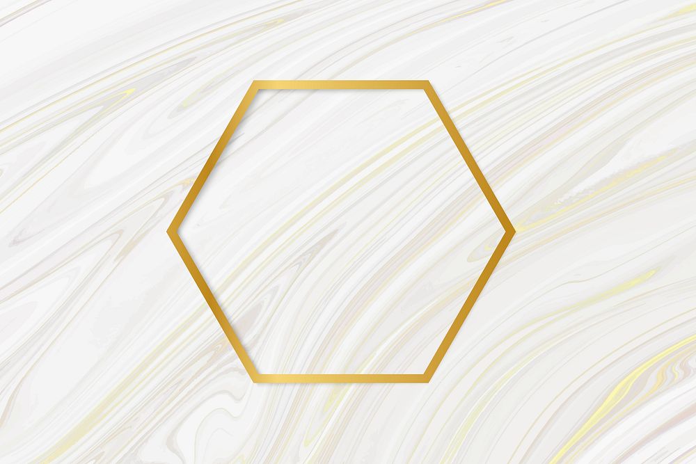 Golden framed hexagon on a liquid | Free Vector - rawpixel