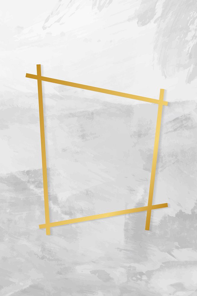 Gold trapezium frame on a gray | Free Vector - rawpixel