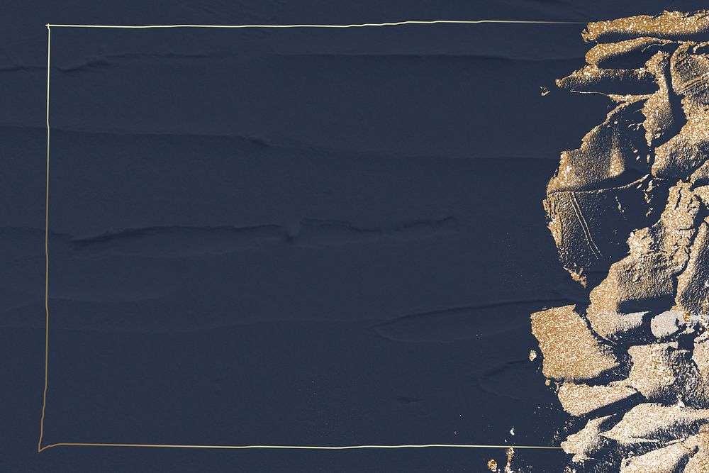 Gold glitter frame psd on navy | Premium PSD - rawpixel