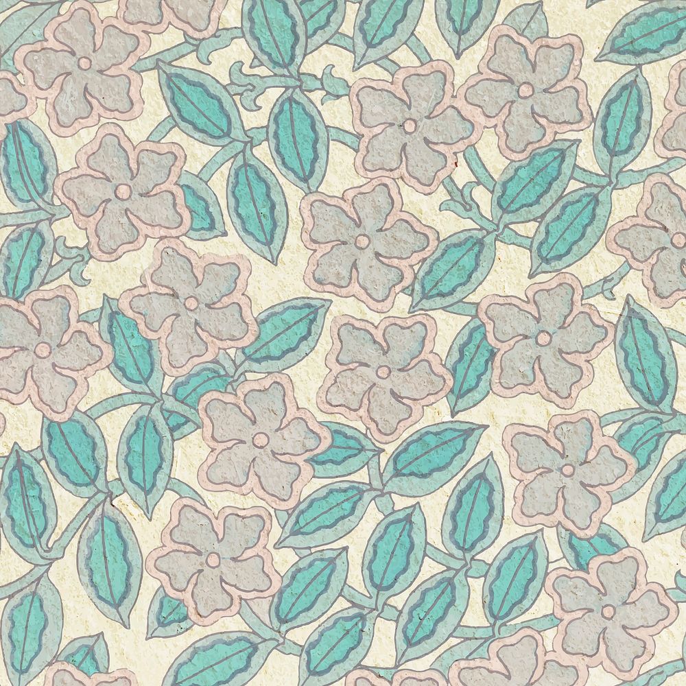 Art nouveau periwinkle flower pattern | Premium Vector - rawpixel