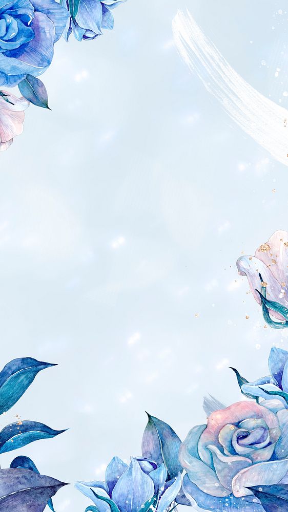 Blue watercolor rose frame background | Free Photo - rawpixel