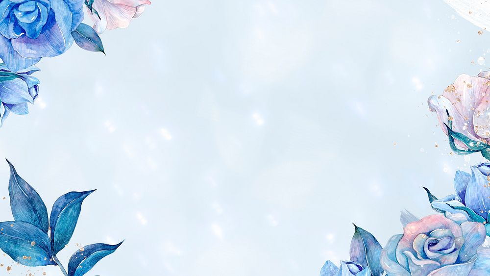 Hand drawn blue rose frame | Premium Photo - rawpixel