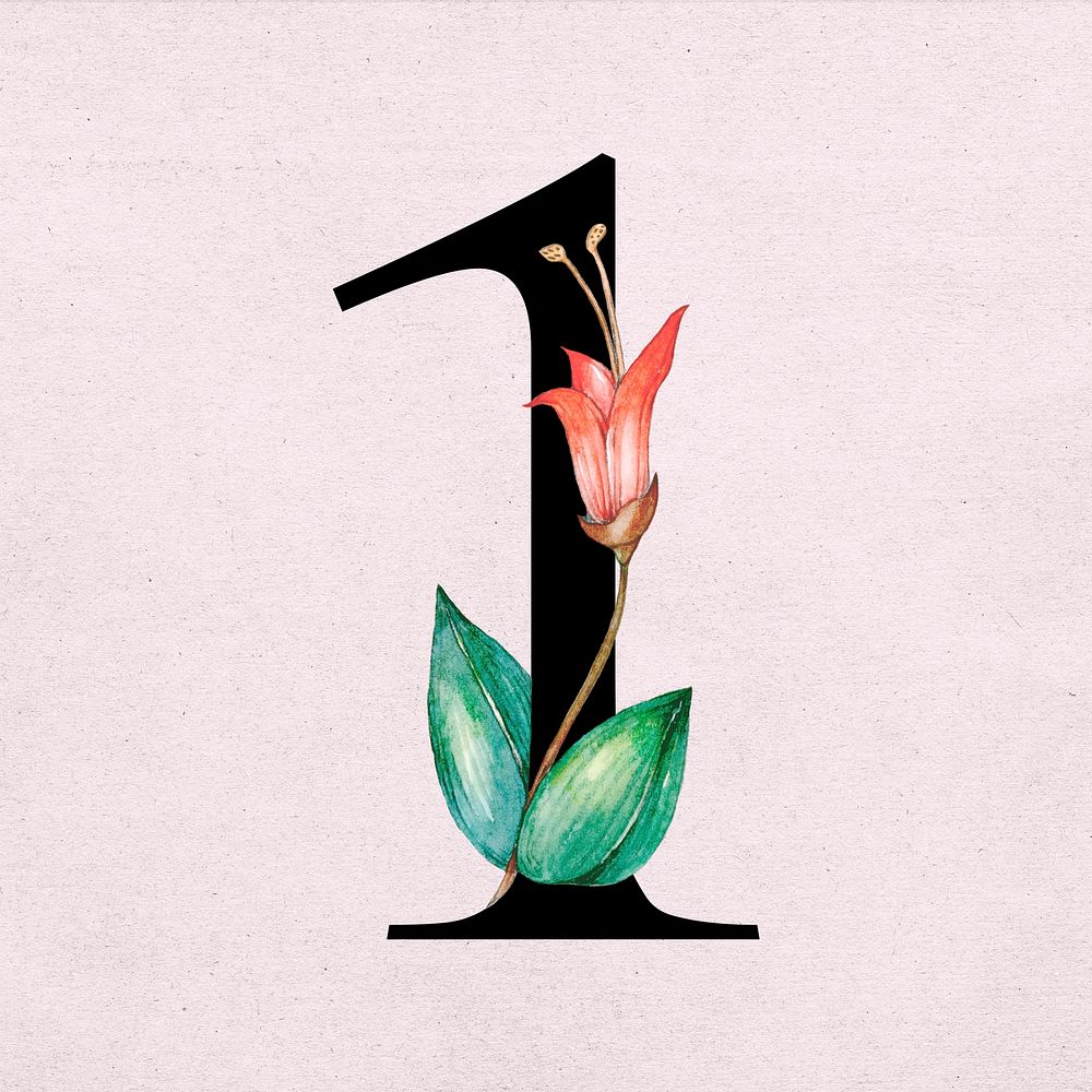 Psd number 1 font vintage | Premium PSD - rawpixel