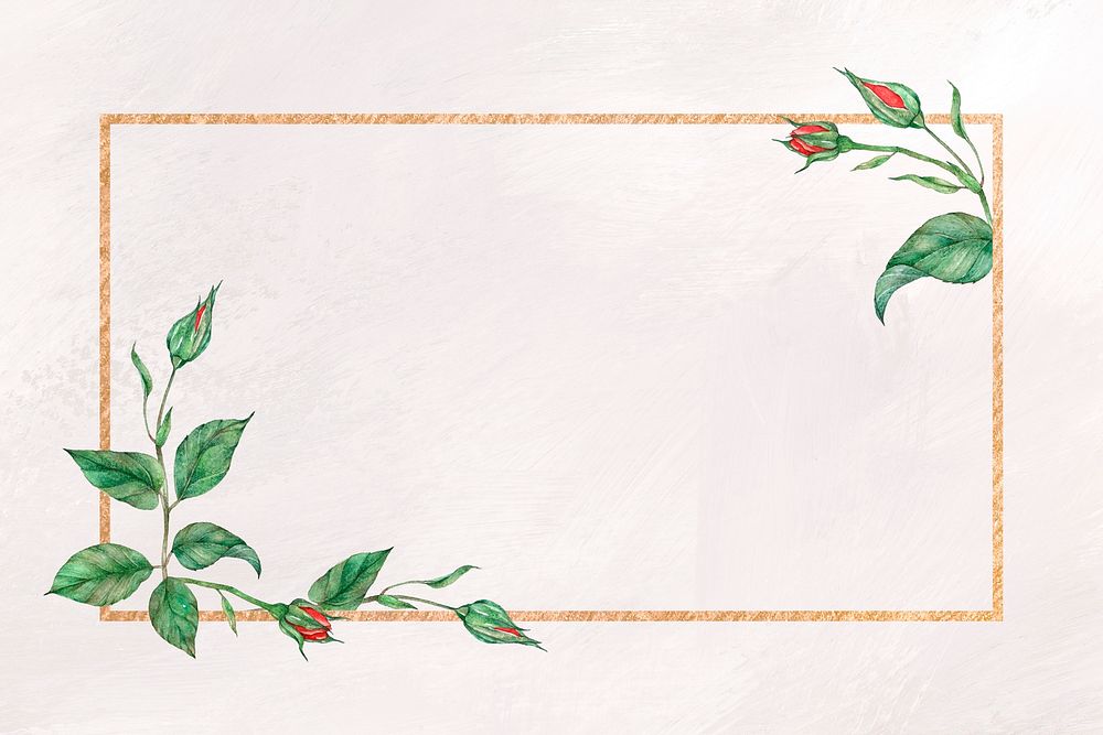 Red rose border gold frame | Free Photo - rawpixel