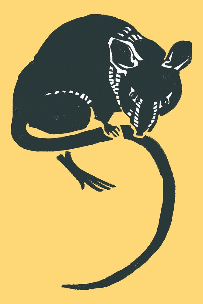 Black rat psd animal vintage | Premium PSD Illustration - rawpixel