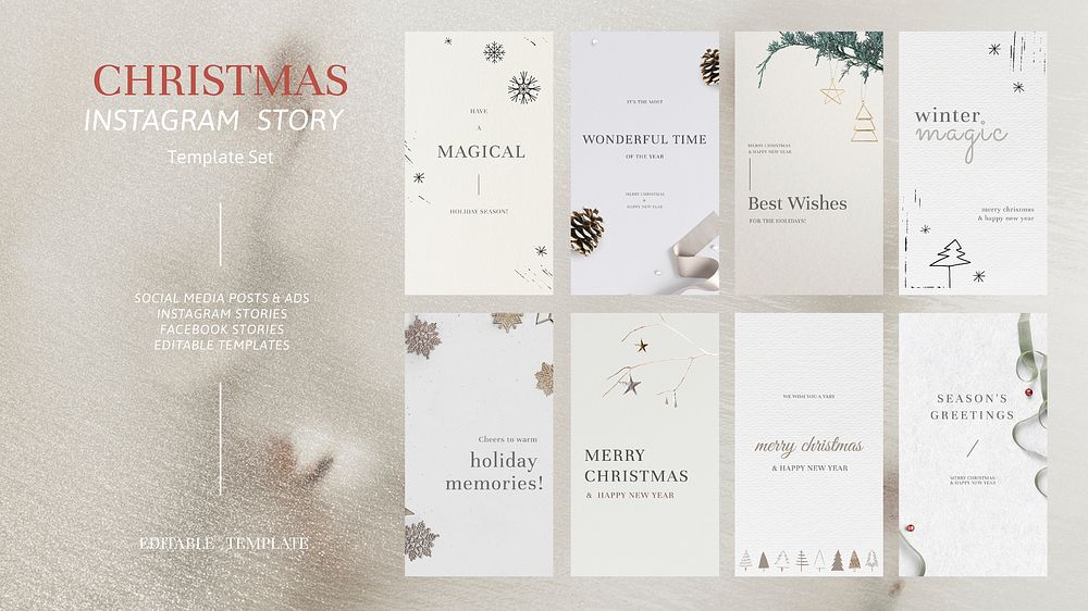 Christmas vector editable template set | Premium Vector - rawpixel