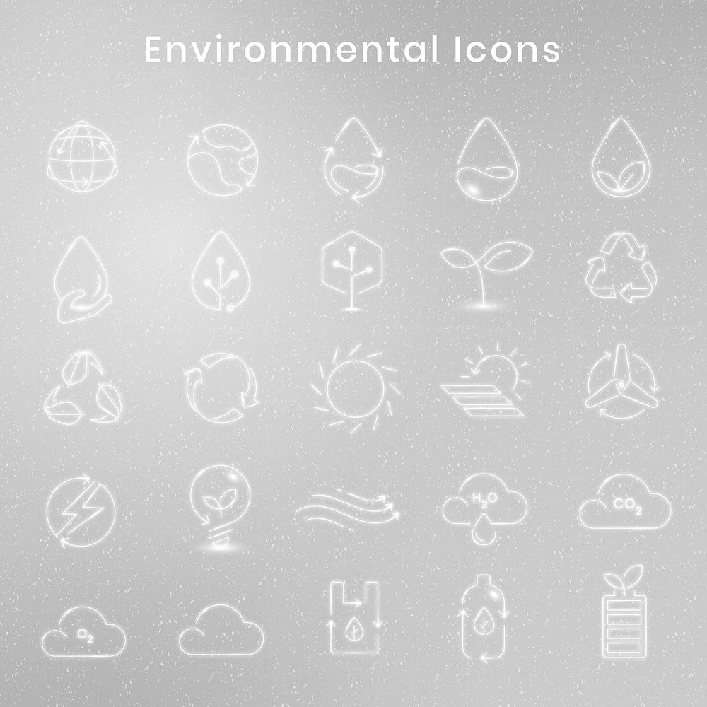 Environmental icons psd in white | PSD - rawpixel
