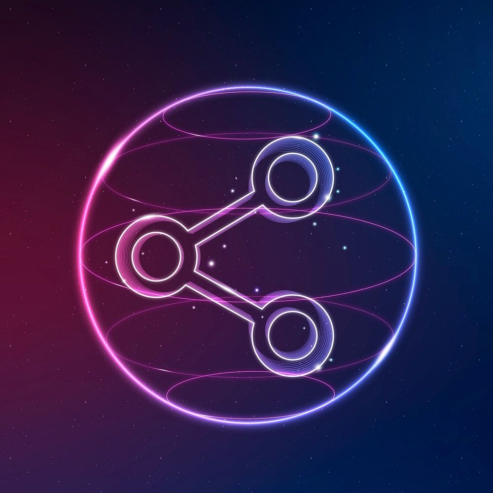 Digital connectivity technology icon in neon | Free Photo - rawpixel