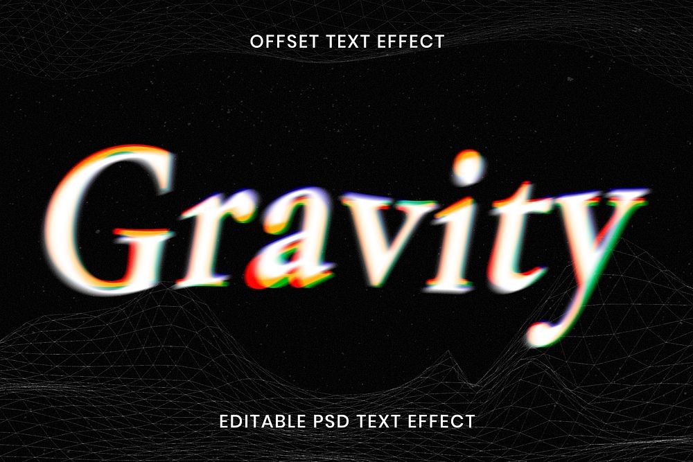 Offset text effect psd editable | Premium PSD Add-on - rawpixel