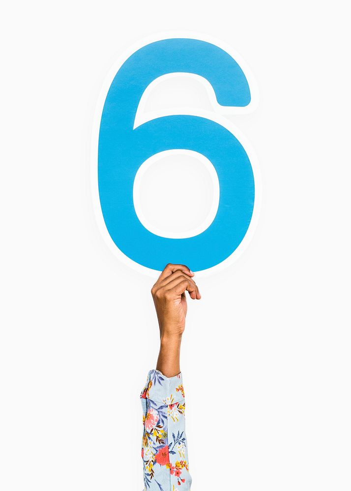 Hand holding number six sign | Premium PSD - rawpixel