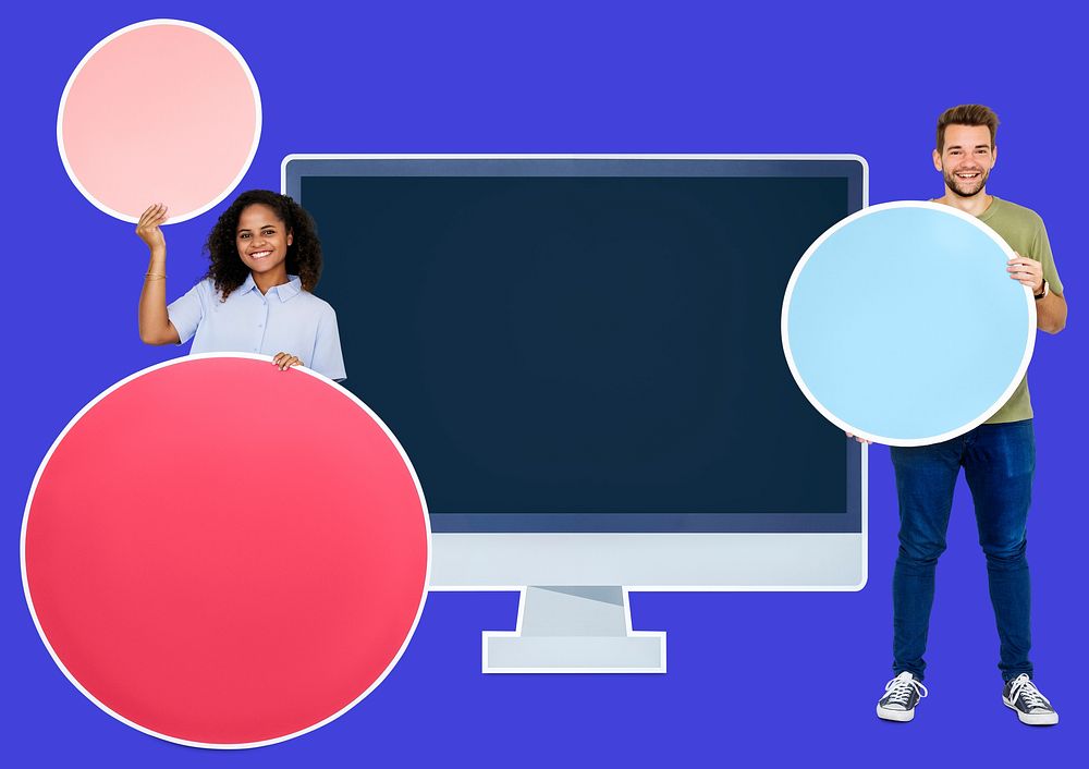 People in front of a computer | Premium PSD - rawpixel