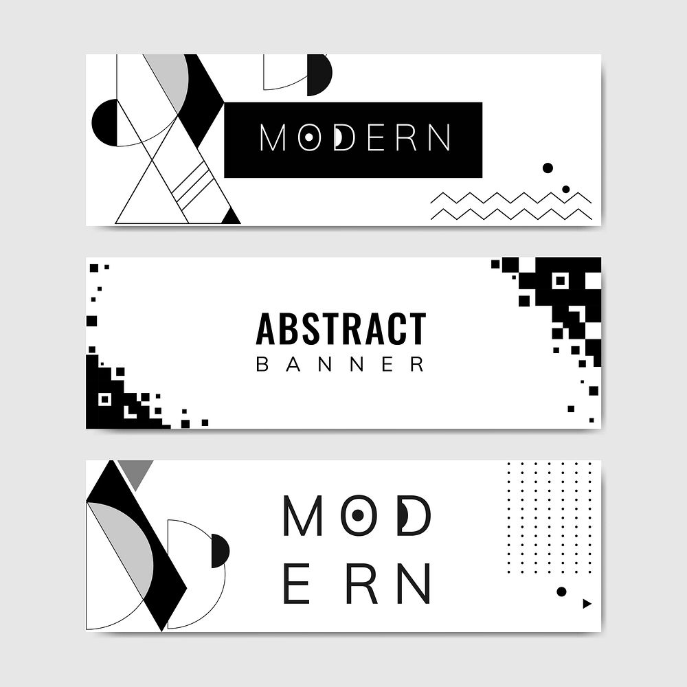 Modern black and white geometric | Free Vector - rawpixel